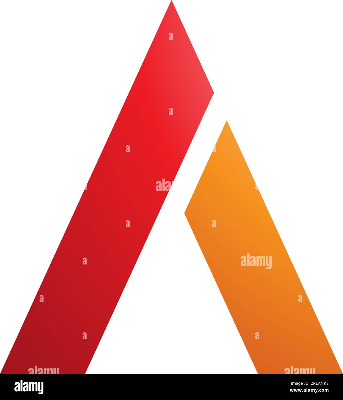 Red and Orange Trapezium Shaped Letter A Icon on a White Background ...