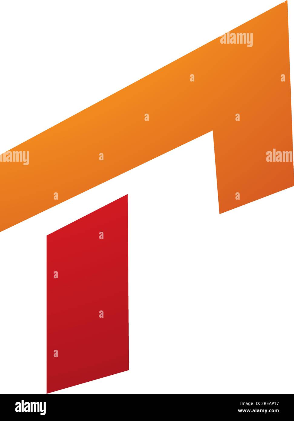 Orange and Red Rectangular Letter R Icon on a White Background Stock ...