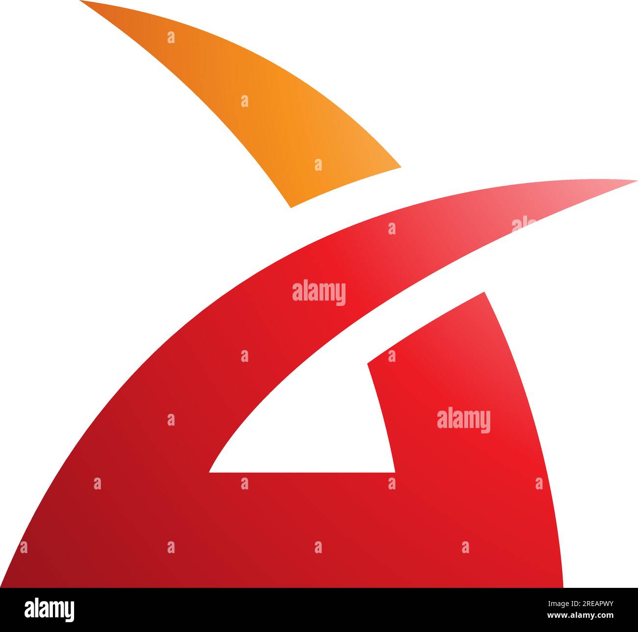 Orange and Red Spiky Grass Shaped Letter A Icon on a White Background ...