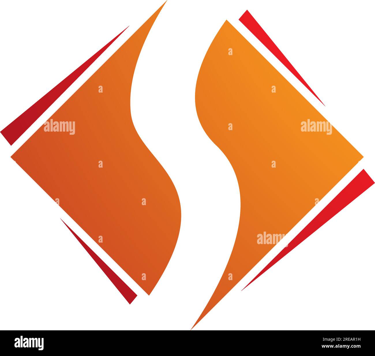 Orange and Red Square Diamond Shaped Letter S Icon on a White ...
