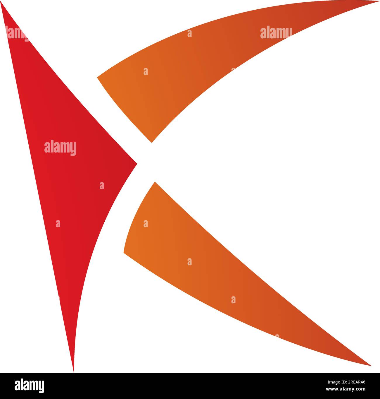 Orange and Red Spiky Letter K Icon on a White Background Stock Vector ...