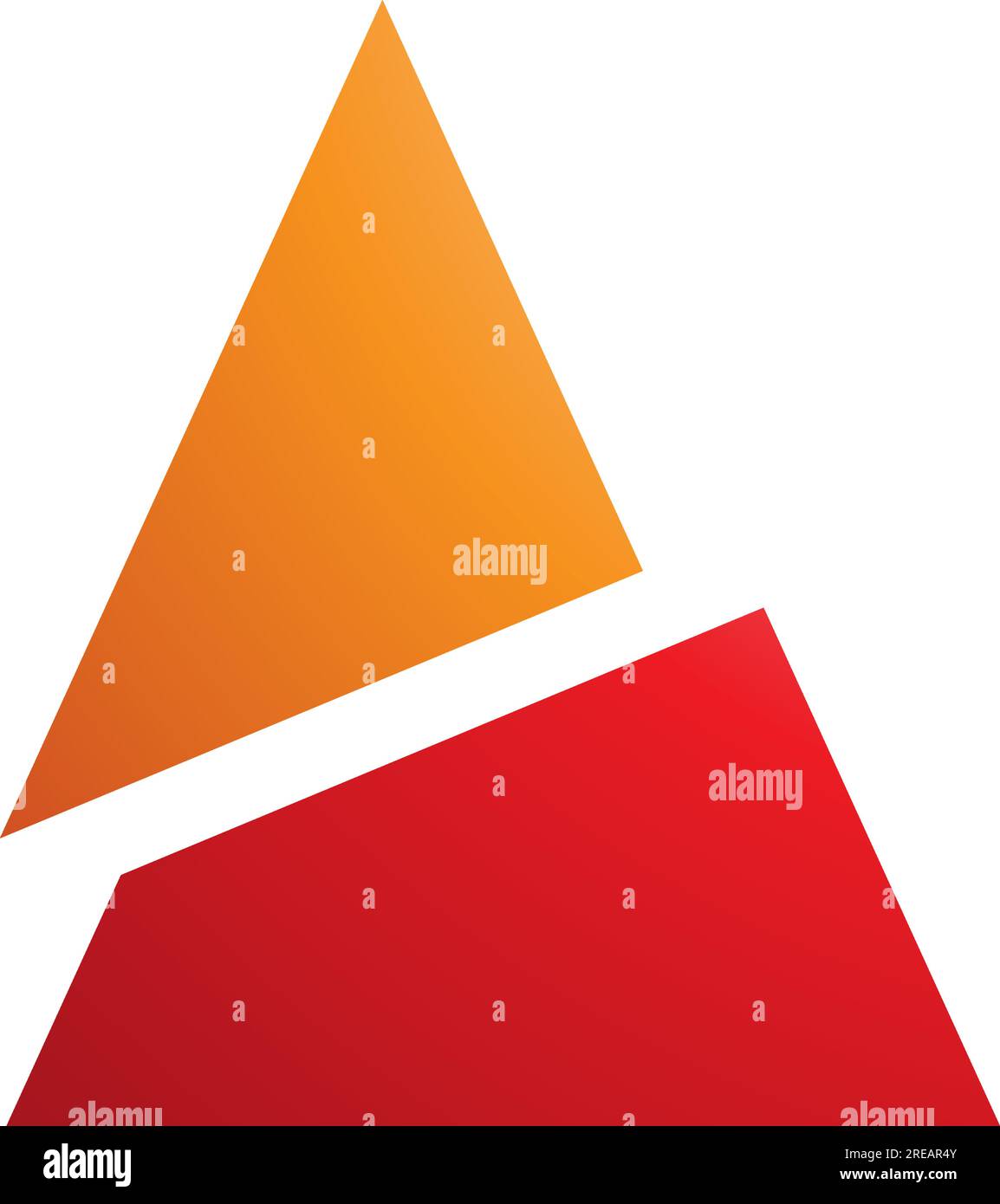 Orange And Red Split Triangle Shaped Letter A Icon On A White