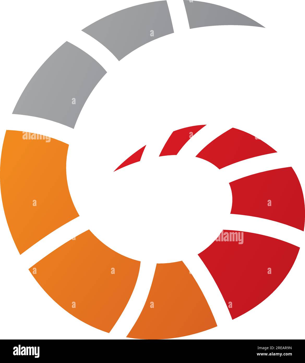 Orange and Red Swirly Letter G Icon with Stripes on a White Background ...