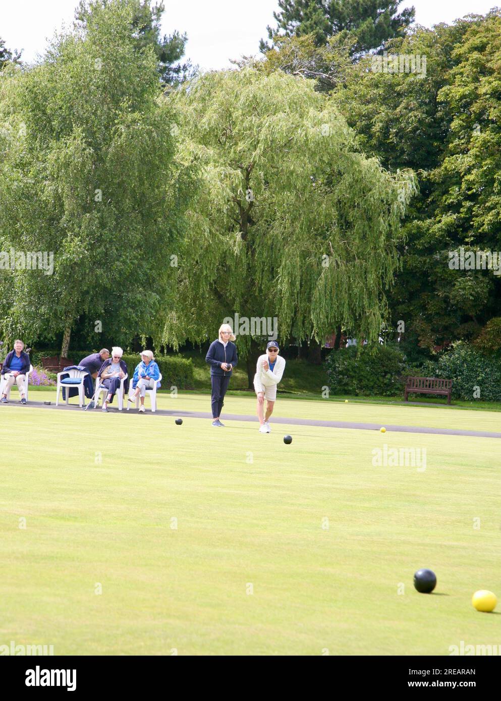 A view of the senior lady bowlers at Lowther Park in Lytham St Annes ...