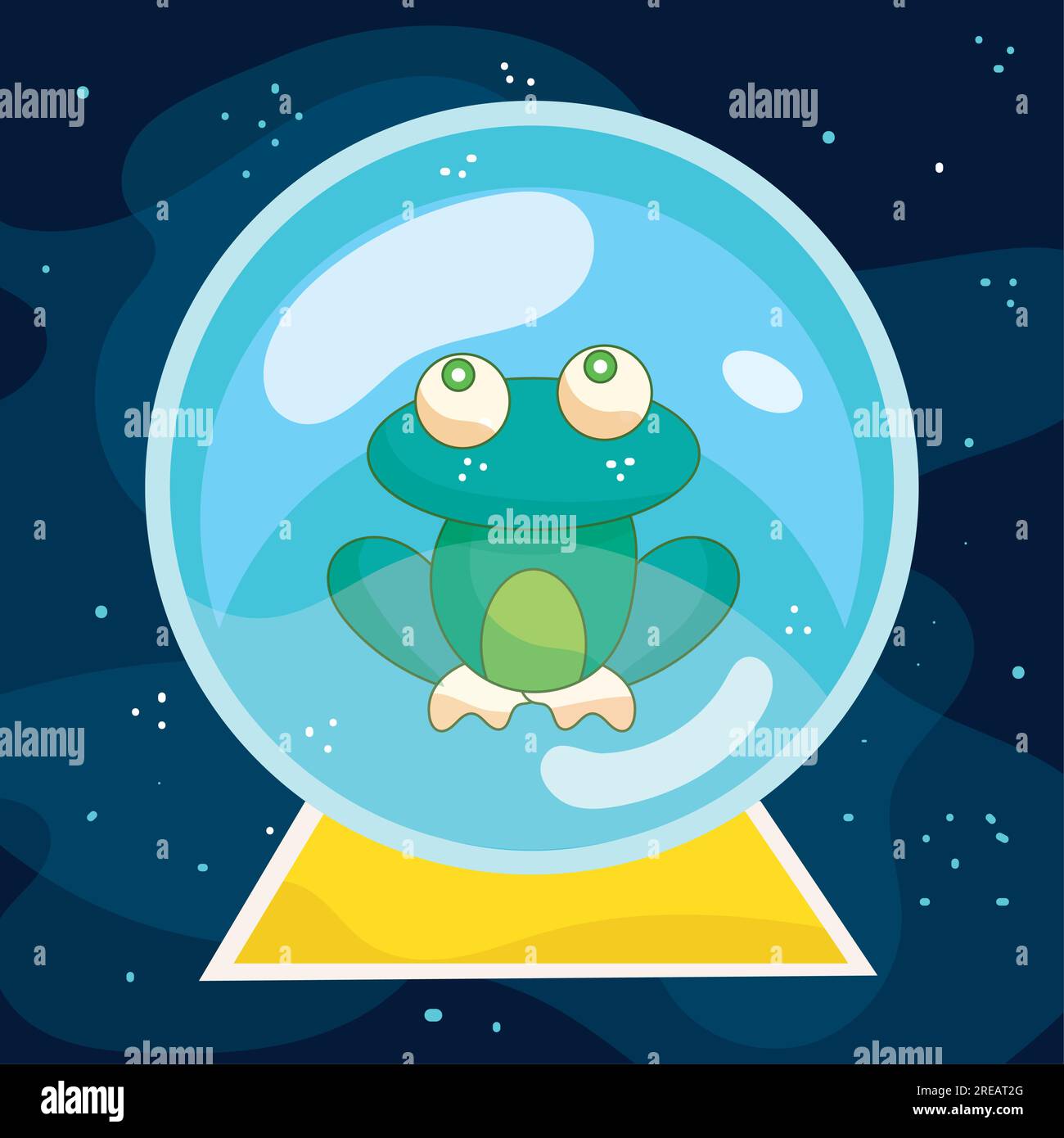 Isolated colored crystal ball with a frog animal Vector Stock Vector ...
