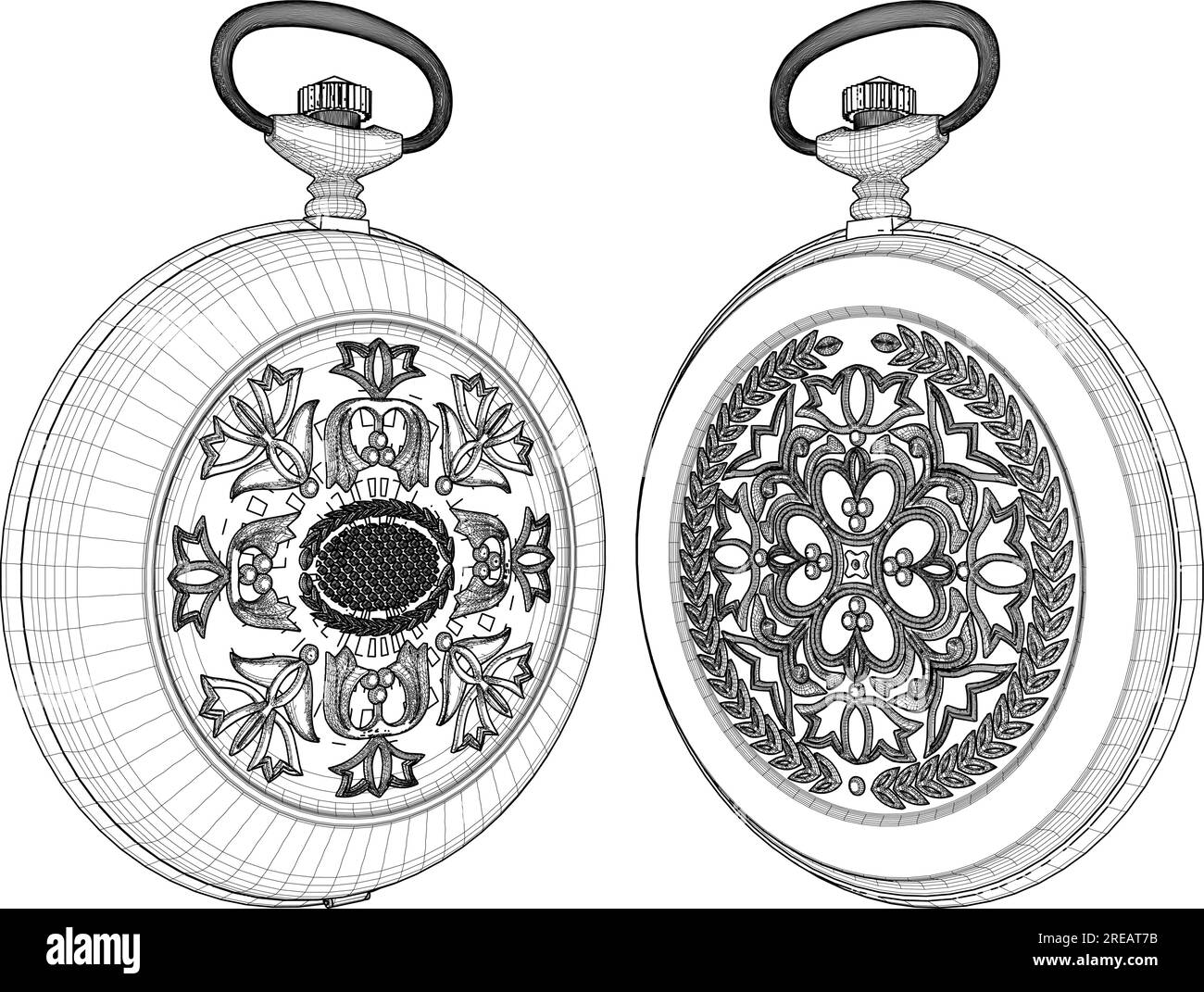 Pocket Watch Vector. Isolated On White Background A vector illustration ... Pocket Watch Vector. Isolated On White Background A vector illustration ...