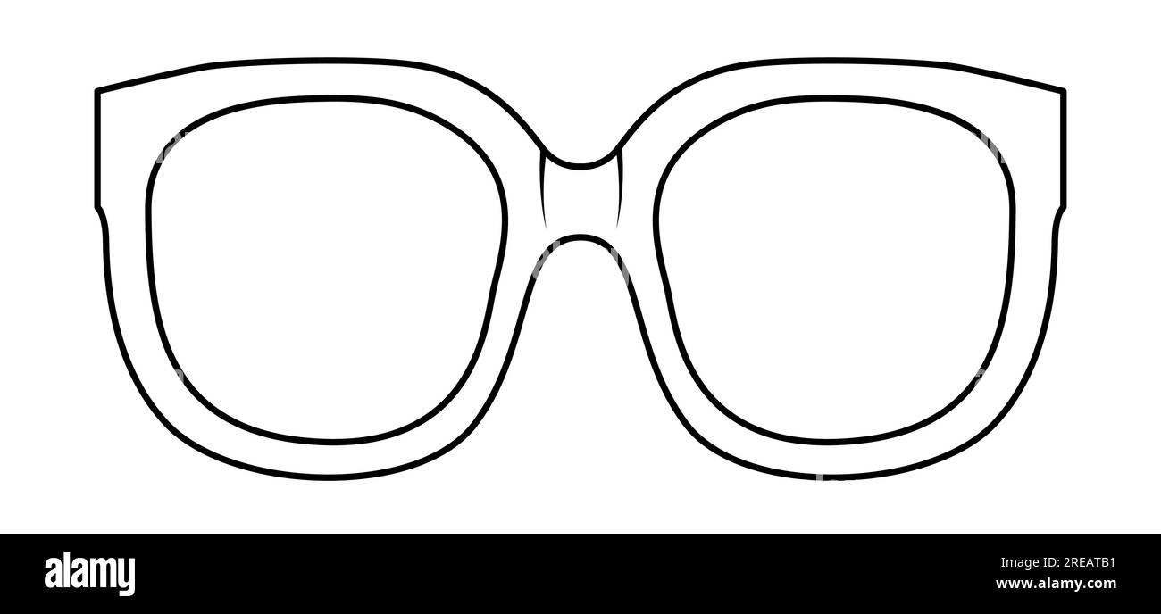 Angular frame glasses fashion accessory illustration. Sunglass front ...