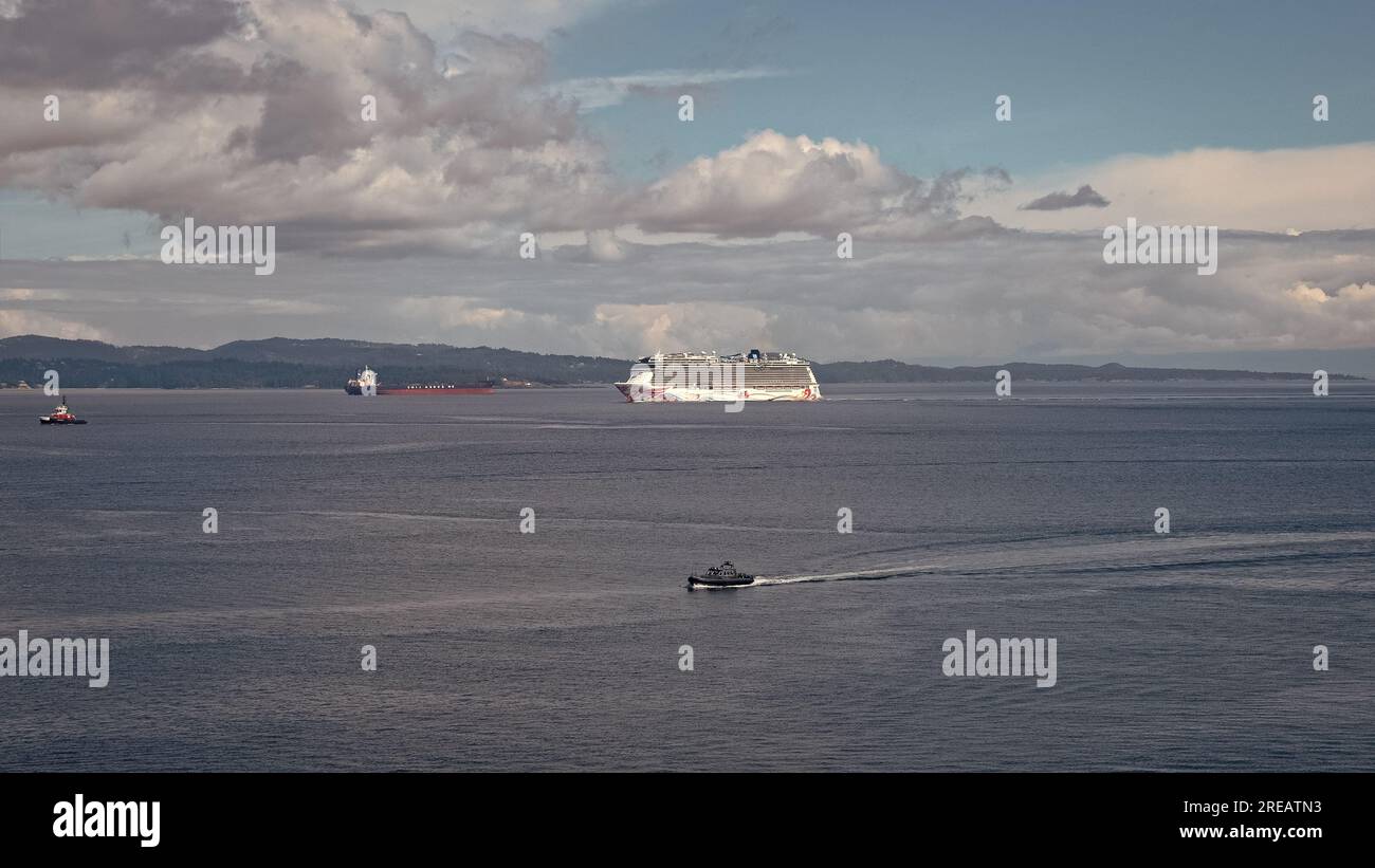 Victoria, Canada - June 28, 2019: ocean ships cruise liner vessels on ...