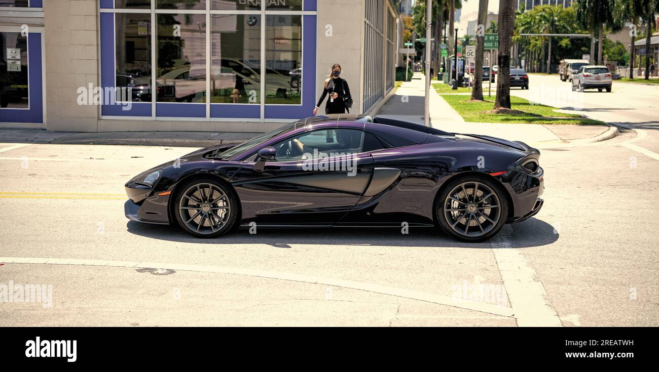 Miami Beach, Florida USA - April 15, 2021: mclaren exclusive 570GT MSO ...