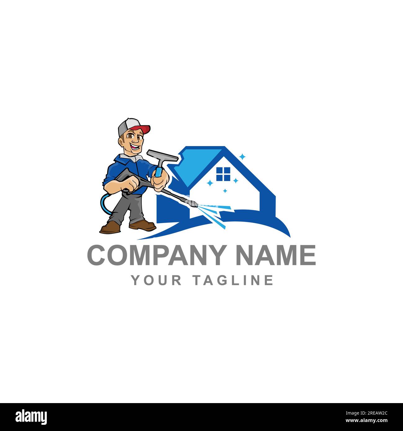home Cleaning service character mascot in modern style, good for ...