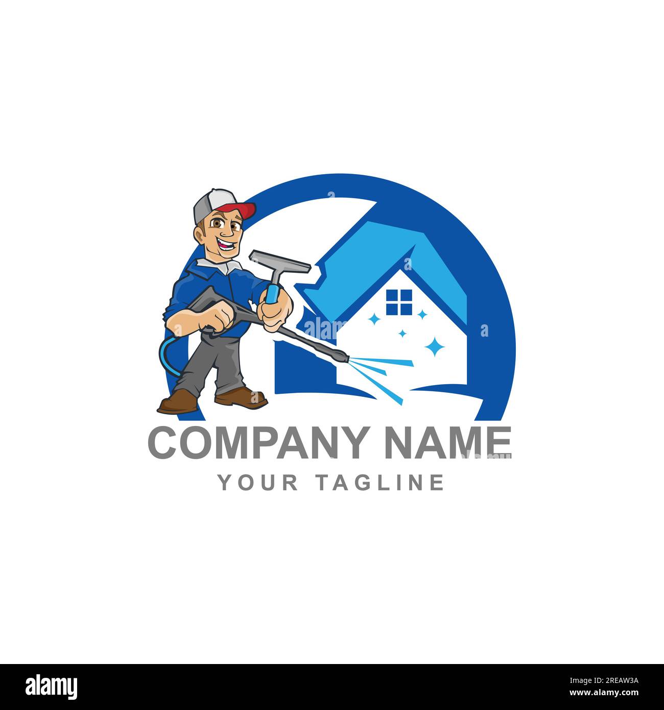 home Cleaning service character mascot in modern style, good for ...