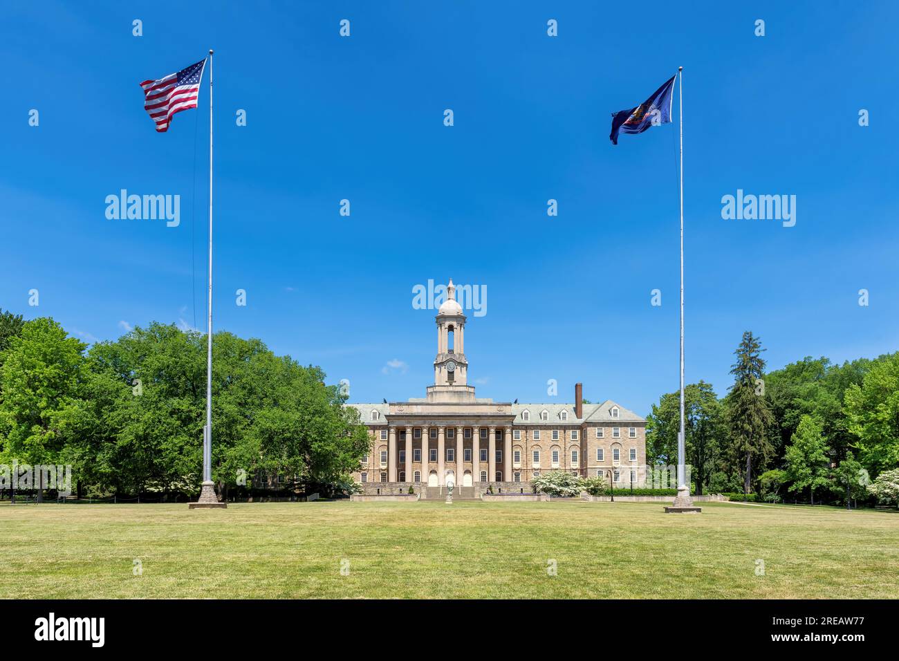 The Old Main building on the campus of Penn State University Stock ...