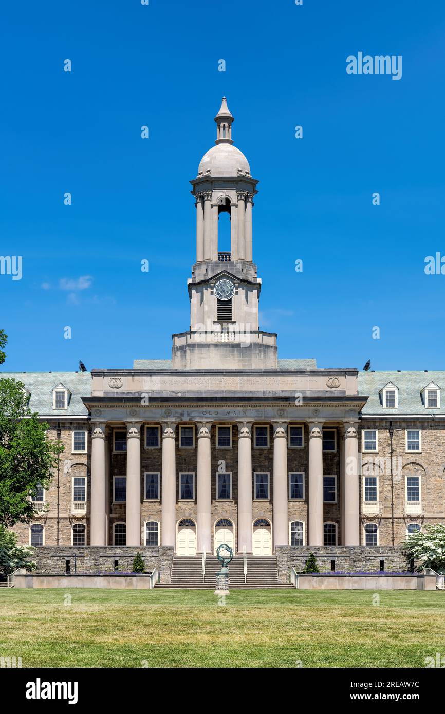The Old Main building on the campus of Penn State University Stock ...
