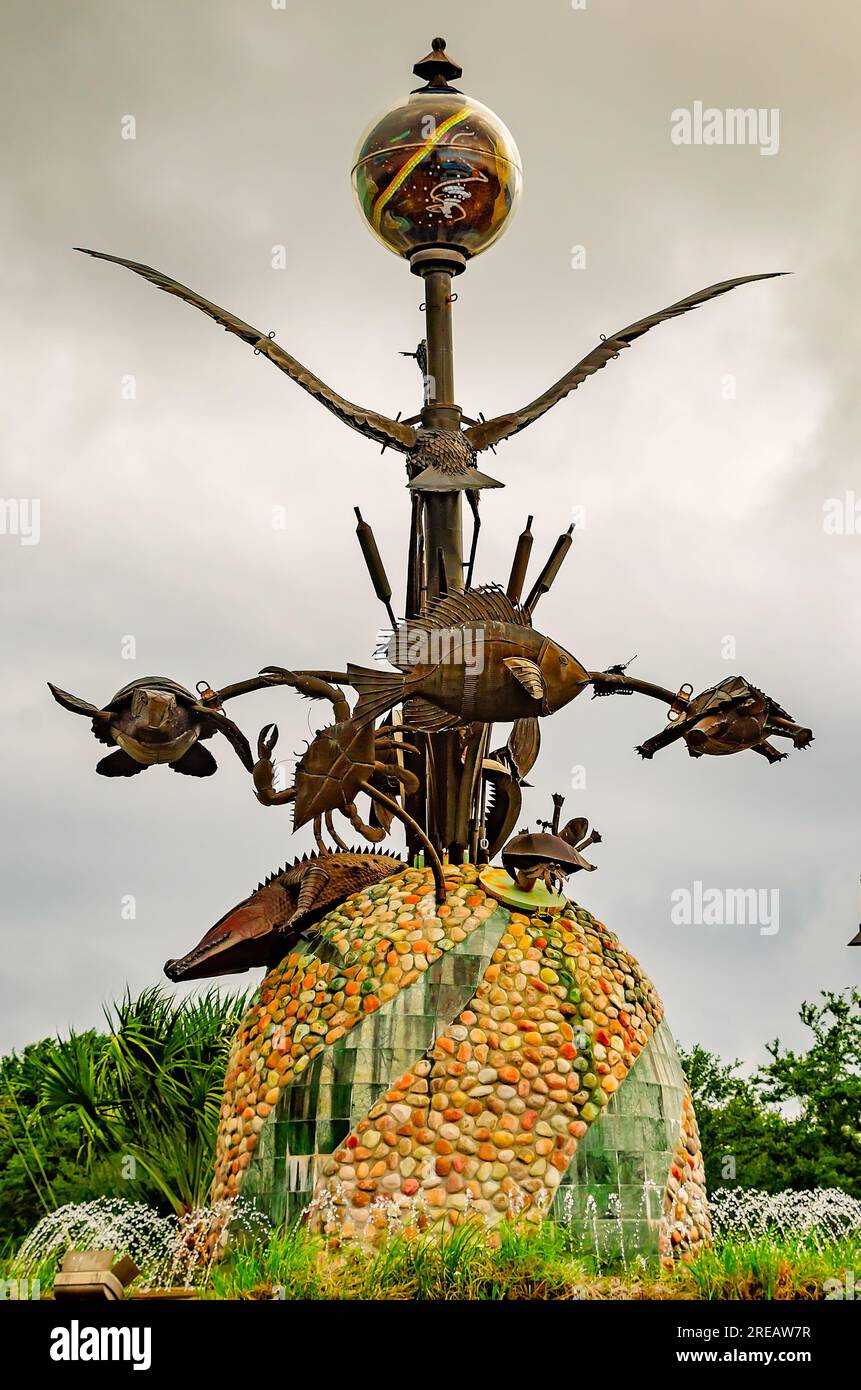 “Nature’s Playground,” a sculpture by Fairhope artist Dean Mosher, is ...