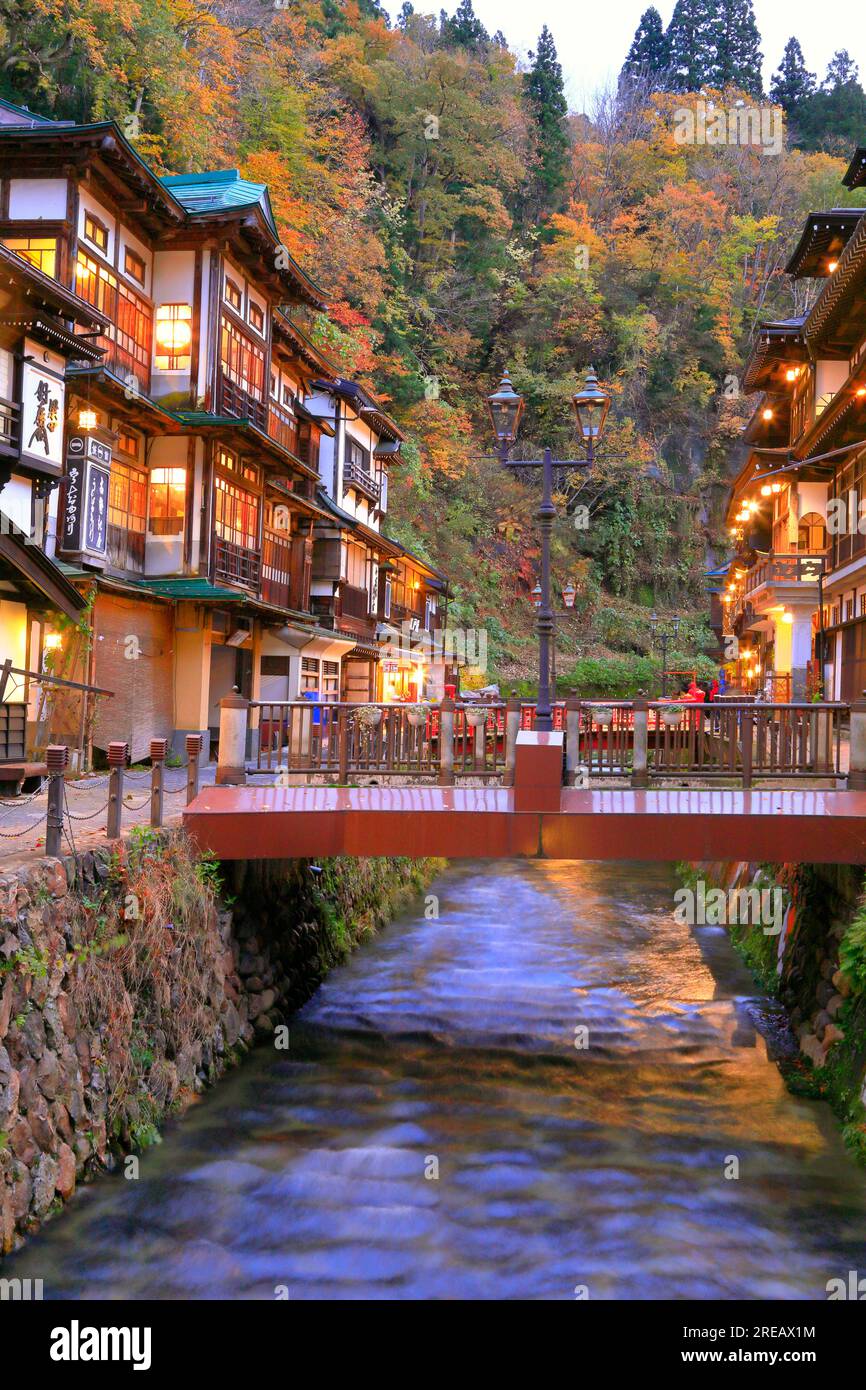 Ginzan Onsen in Autumn Stock Photo - Alamy
