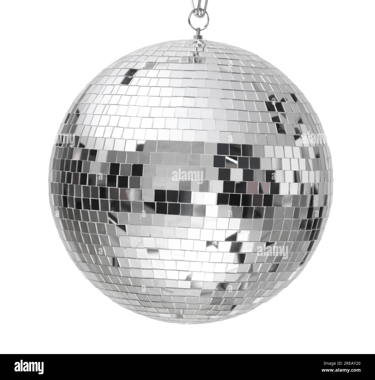 Shiny silver disco ball isolated on white Stock Photo - Alamy