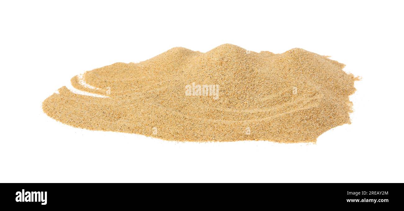 Beautiful dry beach sand isolated on white Stock Photo - Alamy