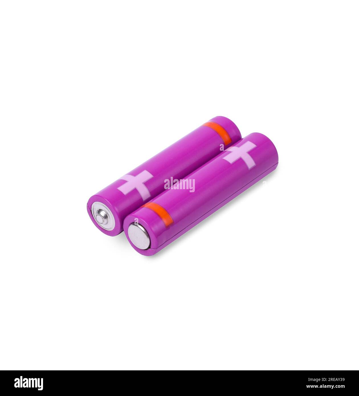 New AAA size batteries isolated on white Stock Photo - Alamy
