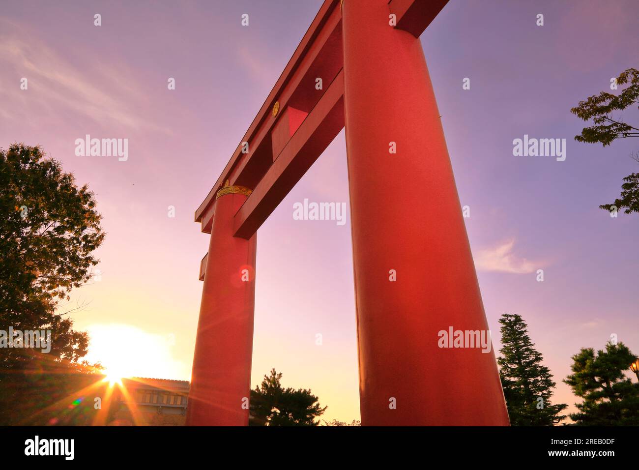 The sun and the Otorii Gate at sunrise Stock Photo - Alamy
