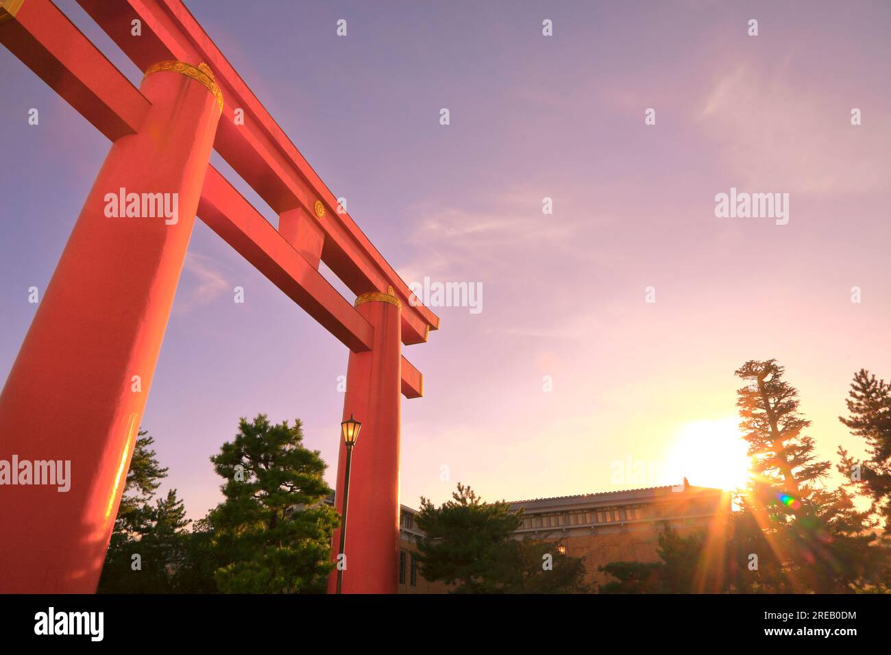 The sun and the Otorii Gate at sunrise Stock Photo - Alamy