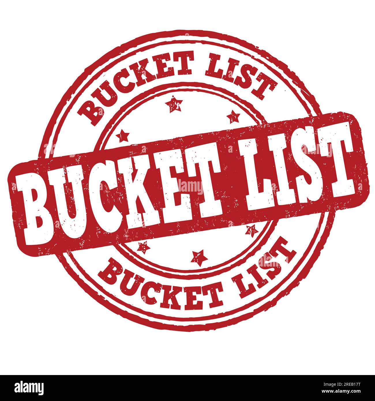 Bucket list grunge rubber stamp on white background, vector ...