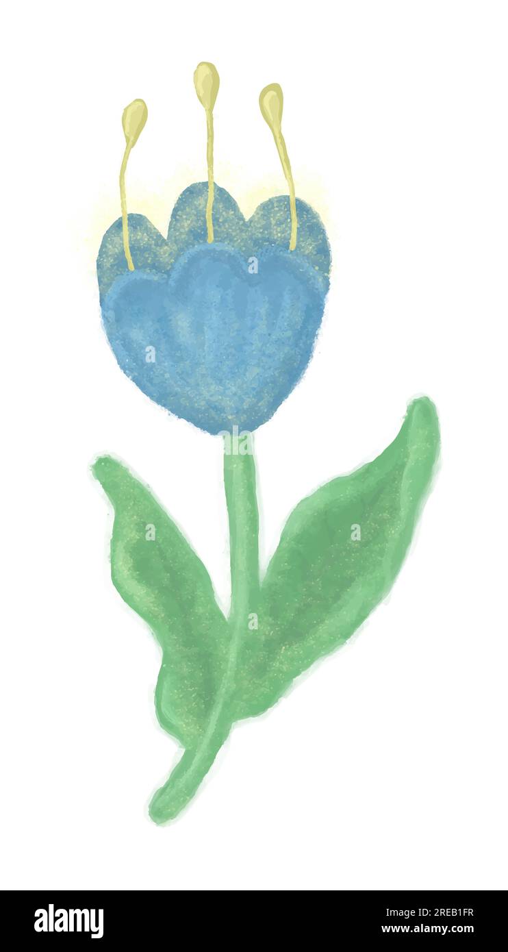 Blue shining magic flower, color illustration Stock Vector Image & Art ...