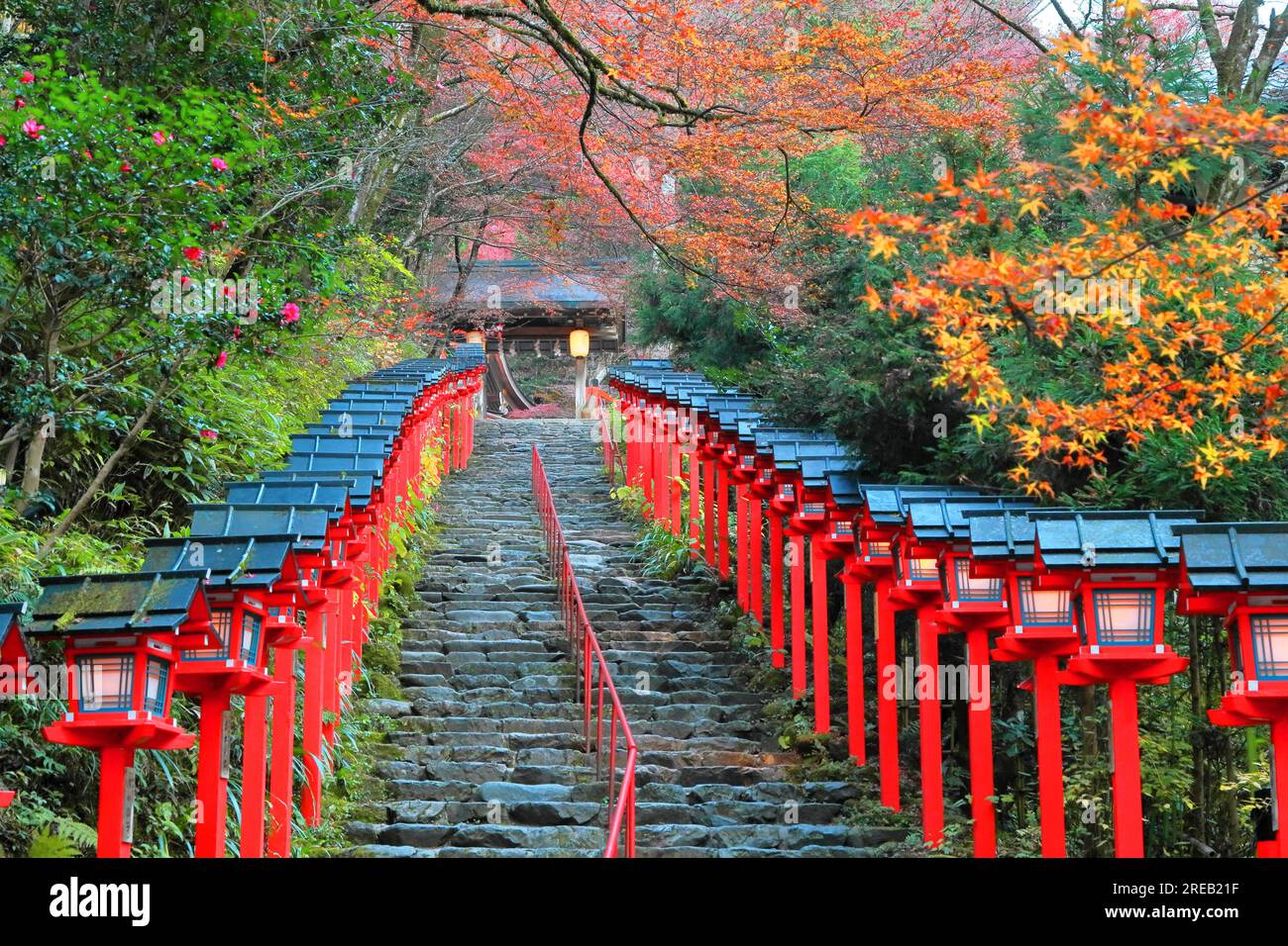 Kibune Shrine in autumn leaves Stock Photo - Alamy