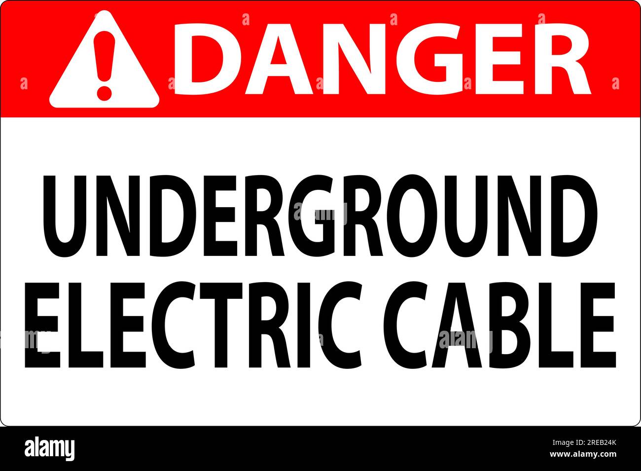 Danger Sign, Underground Electric Cable Stock Vector Image & Art - Alamy