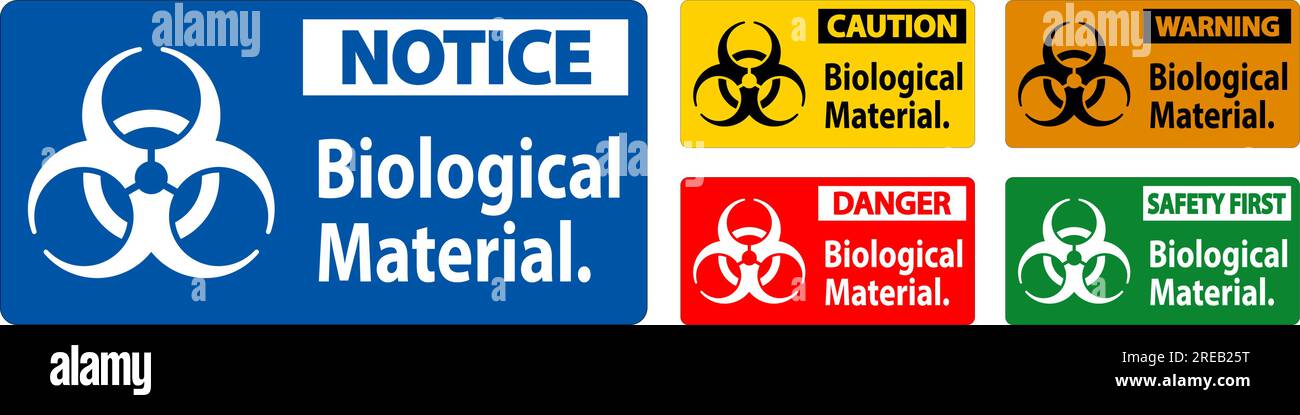 Caution Label Biological Material Sign Stock Vector Image & Art - Alamy