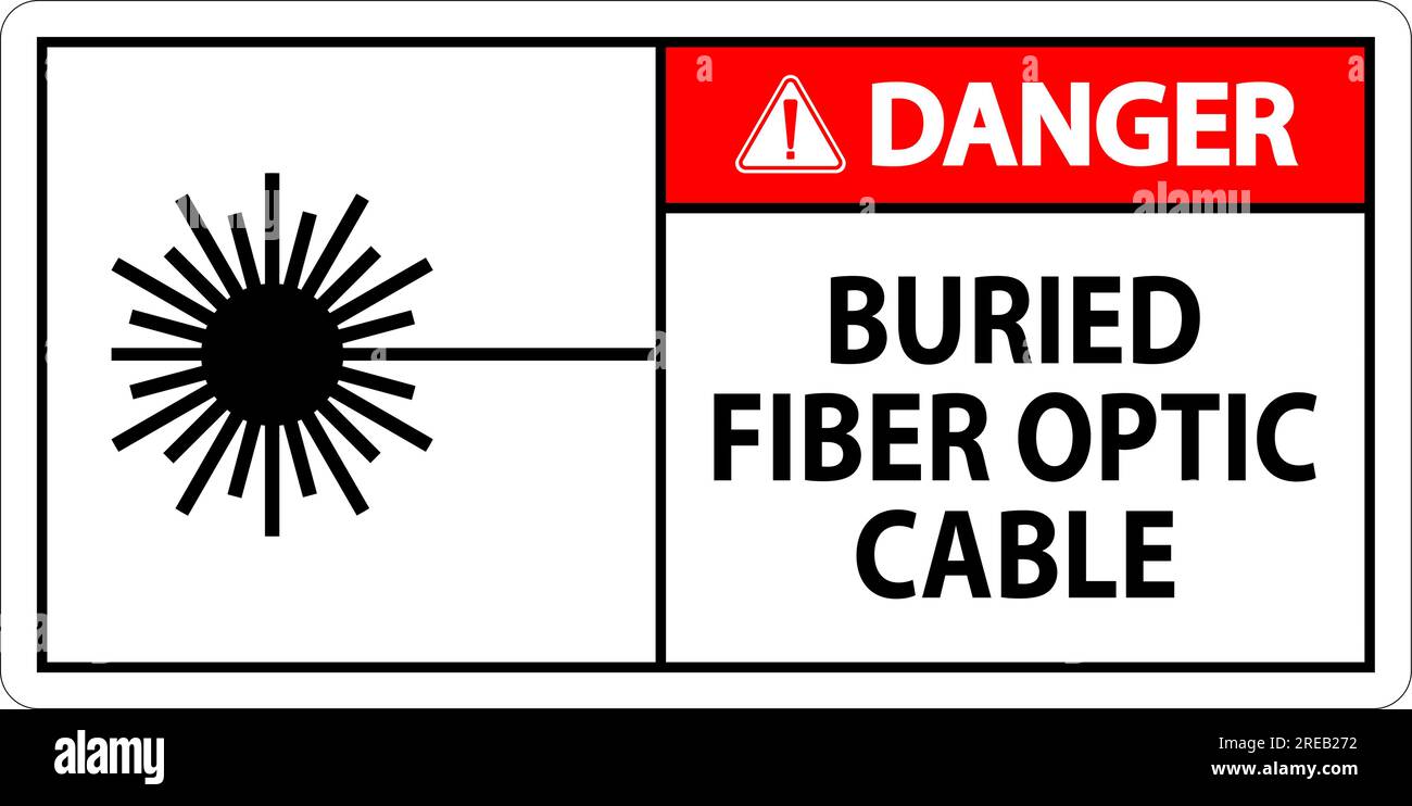 Danger Sign, Buried Fiber Optic Cable Stock Vector Image & Art - Alamy
