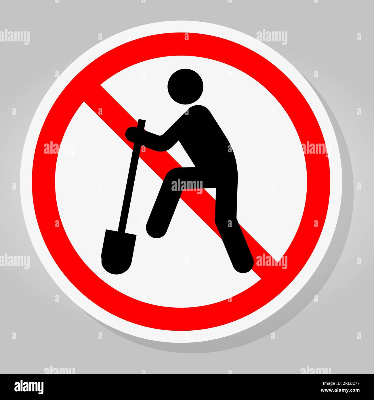 Prohibition Sign, No Digging Symbol Stock Vector Image & Art - Alamy