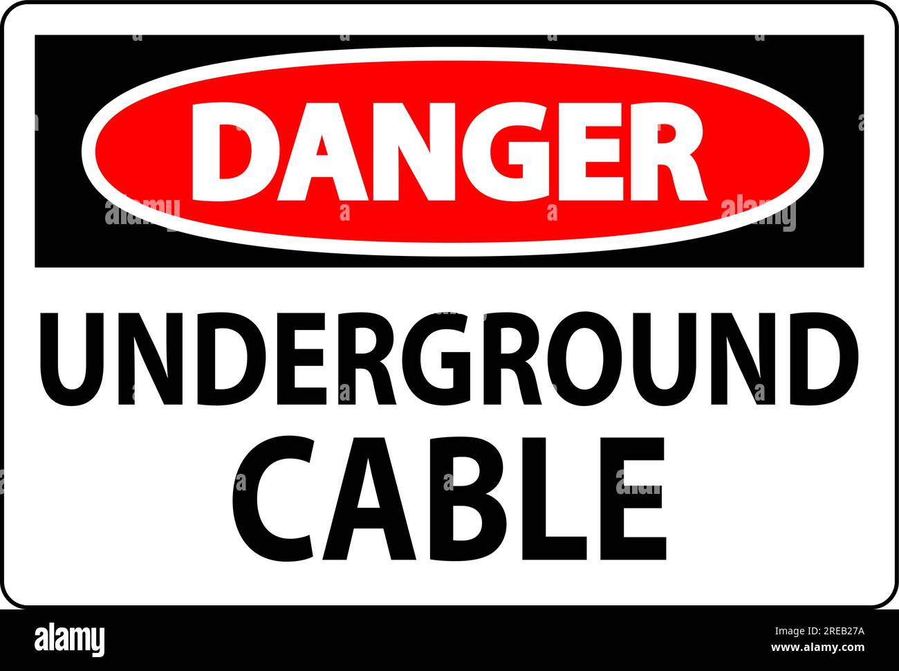 Danger Sign, Underground Cable Stock Vector Image & Art - Alamy