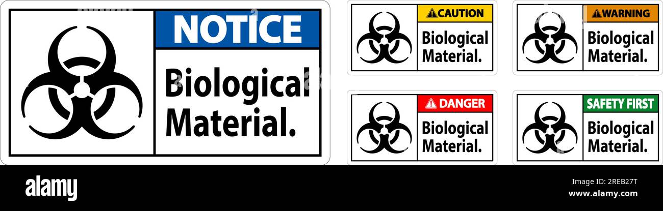 Caution Label Biological Material Sign Stock Vector Image & Art - Alamy