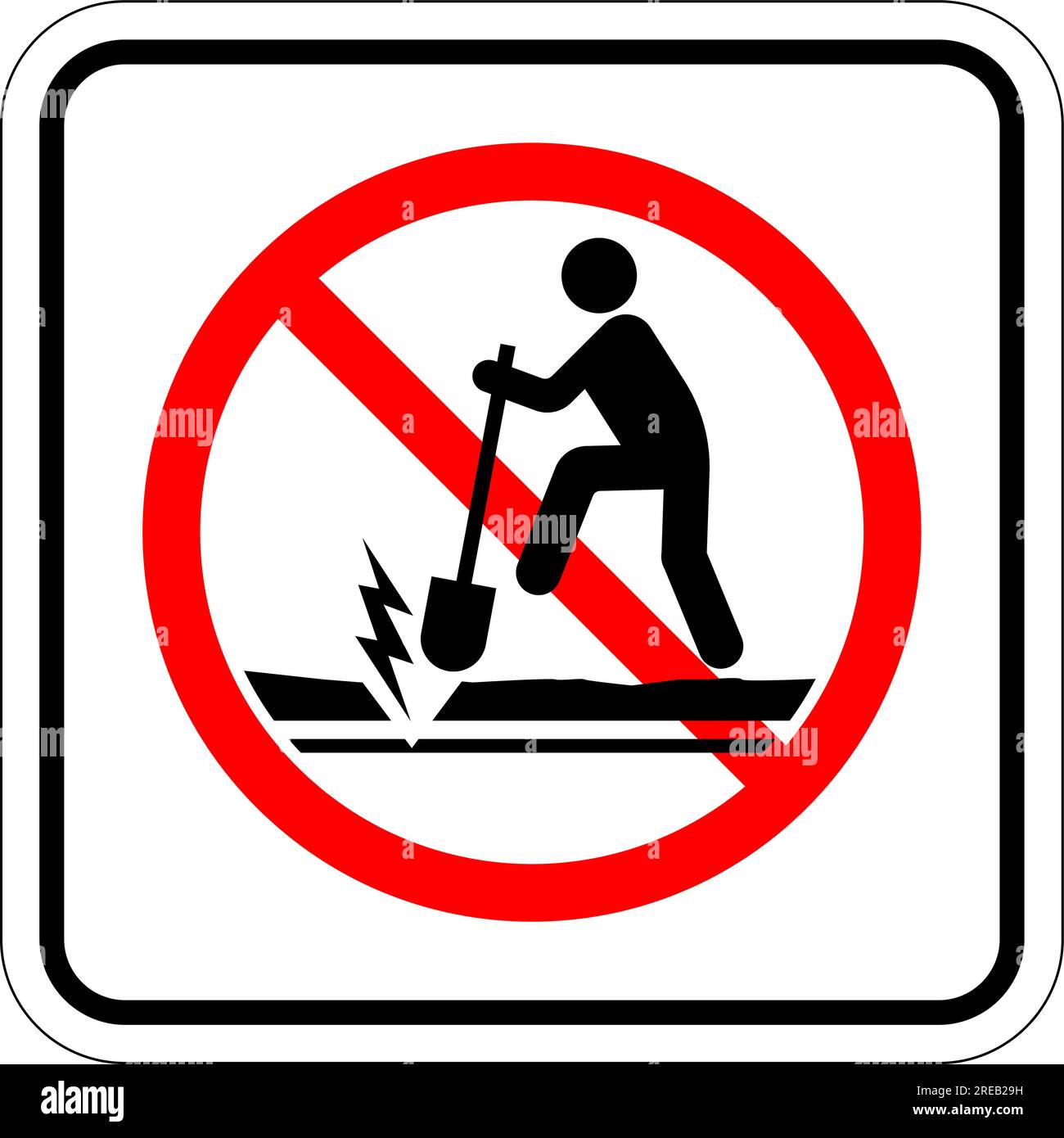 Danger Sign High Voltage Cable Buried. Do Not Dig Between Sign Stock ...