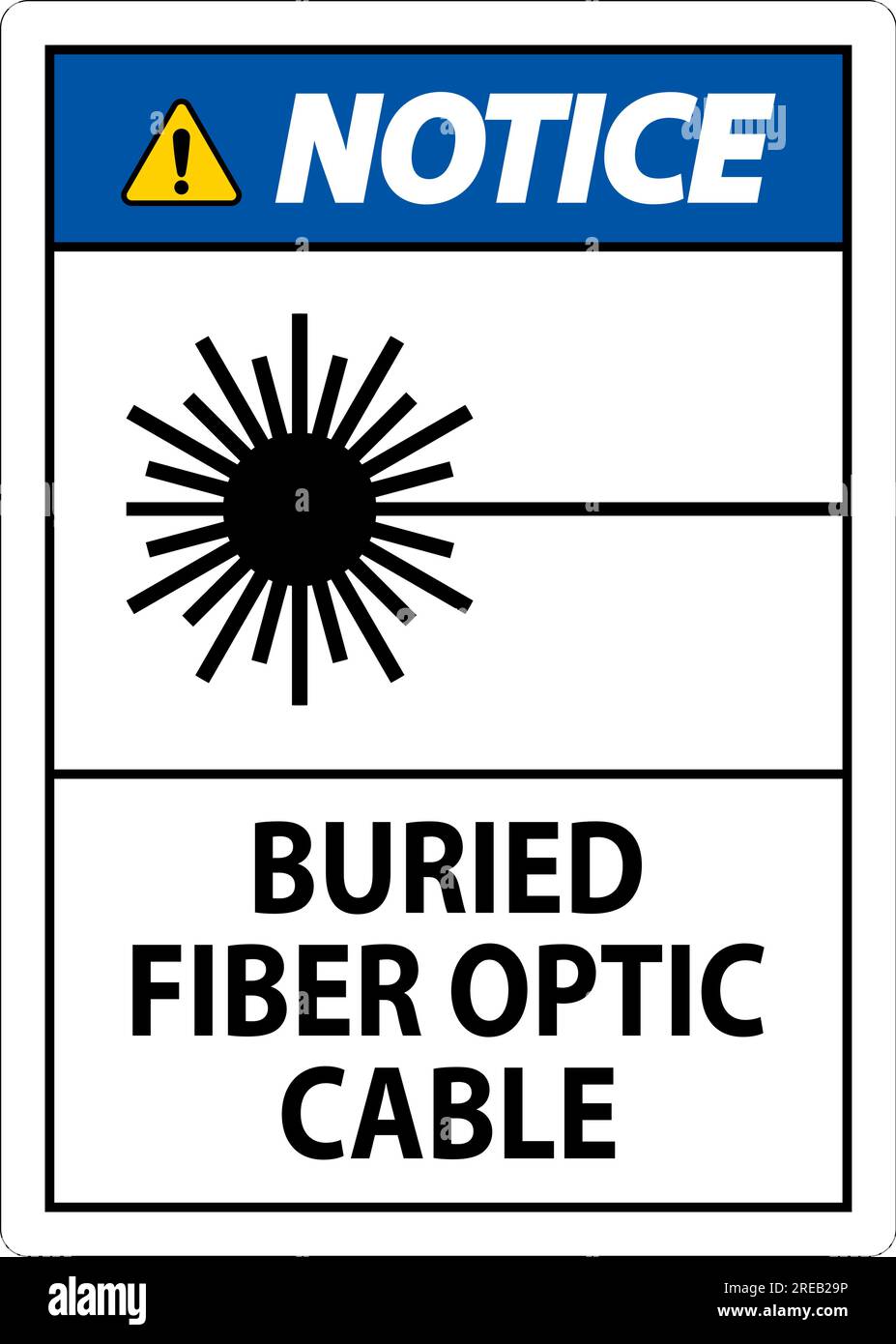 Notice First Sign, Buried Fiber Optic Cable Stock Vector Image & Art ...