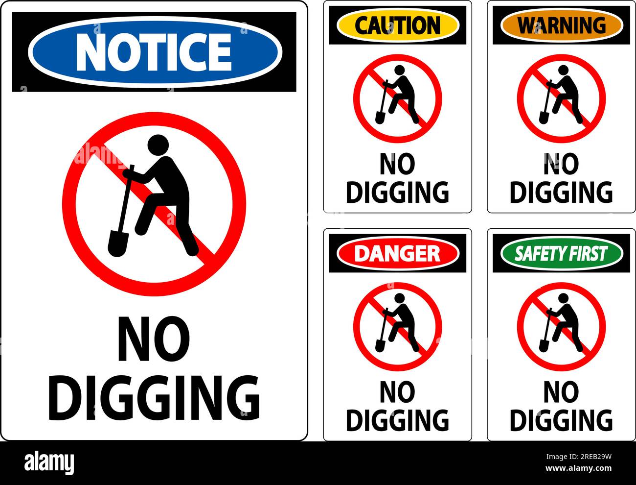 Notice Sign, No Digging Sign Stock Vector Image & Art - Alamy