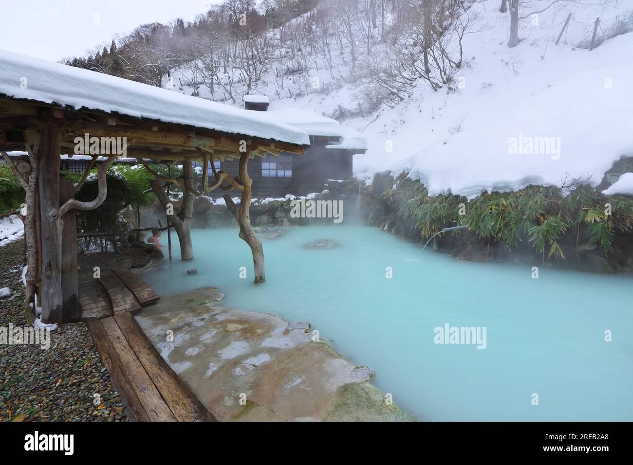 Tsurunoyu onsen hot spring in winter Stock Photo - Alamy