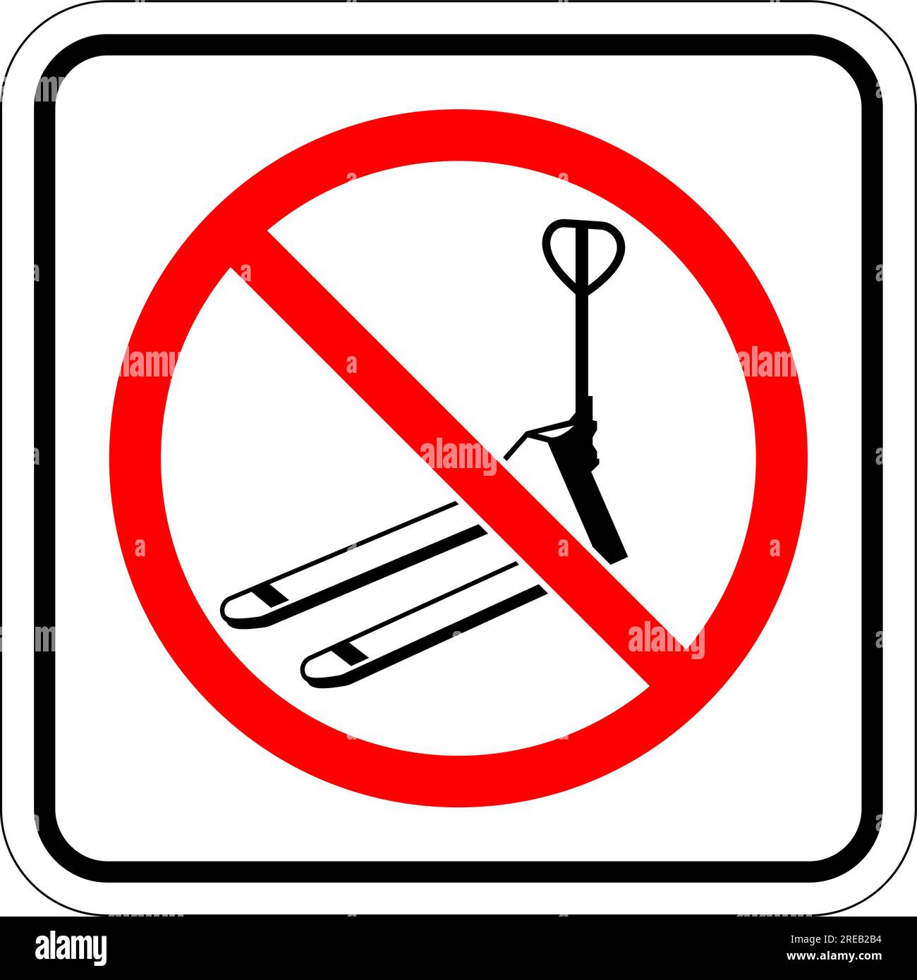 Prohibited Action Sign. Pallet Jack On White Background Stock Vector ...