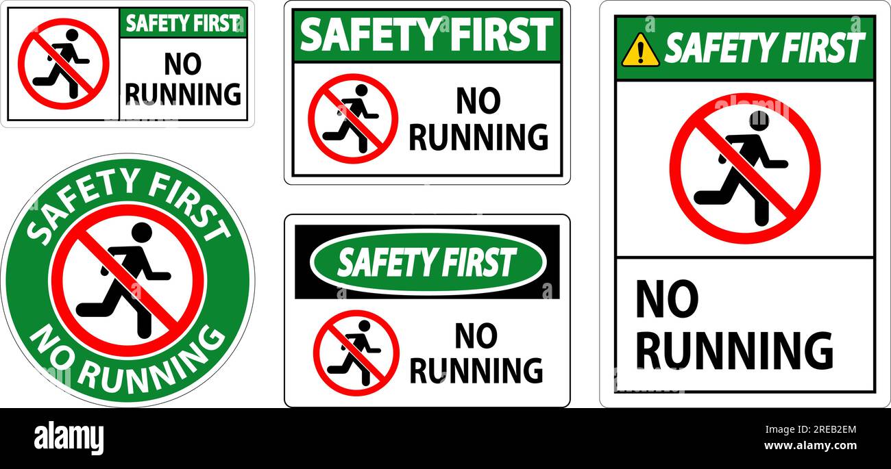 Prohibition Sign, No Running Symbol Stock Vector Image & Art - Alamy