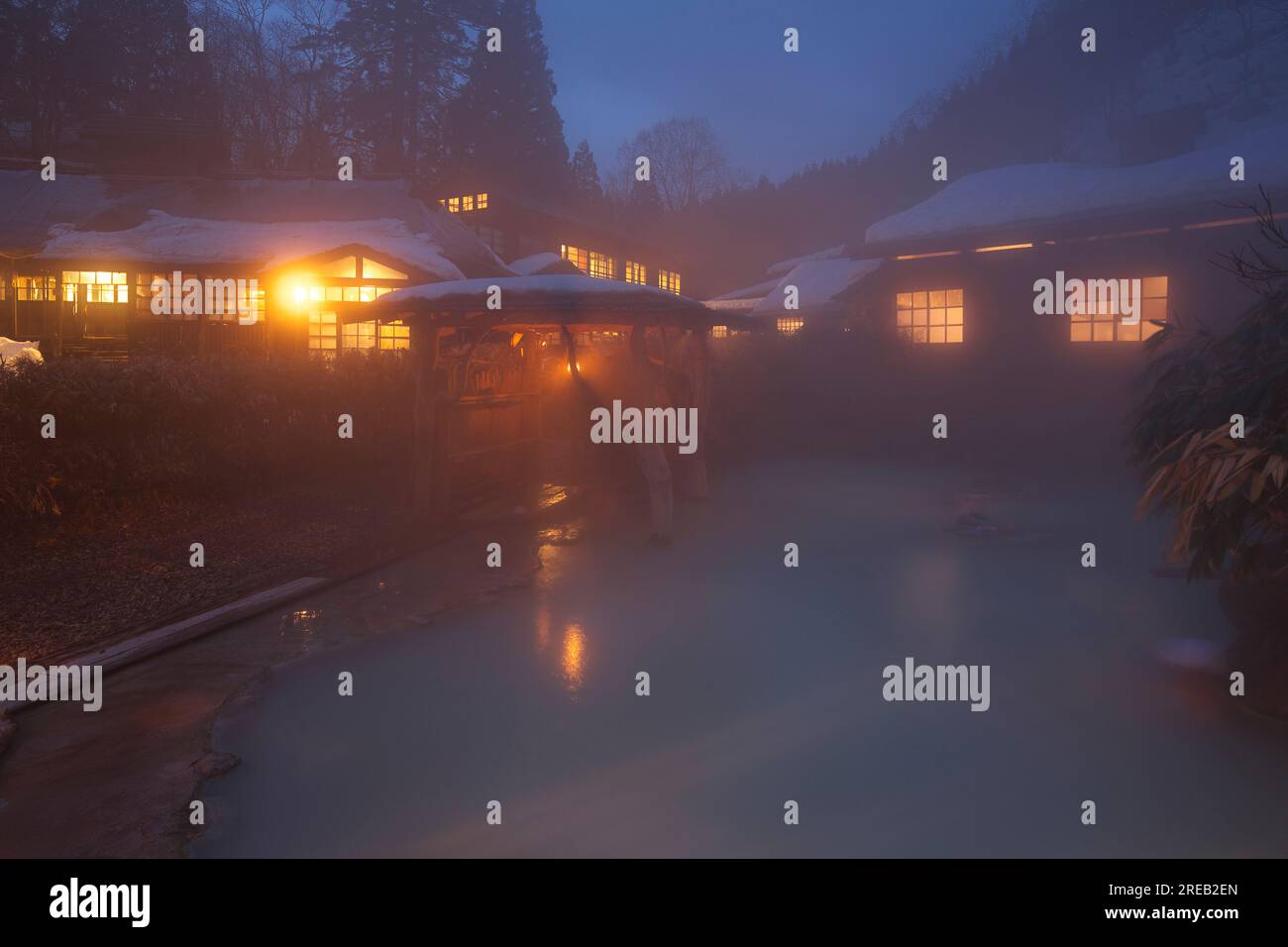 Tsurunoyu onsen hot spring in winter Stock Photo - Alamy