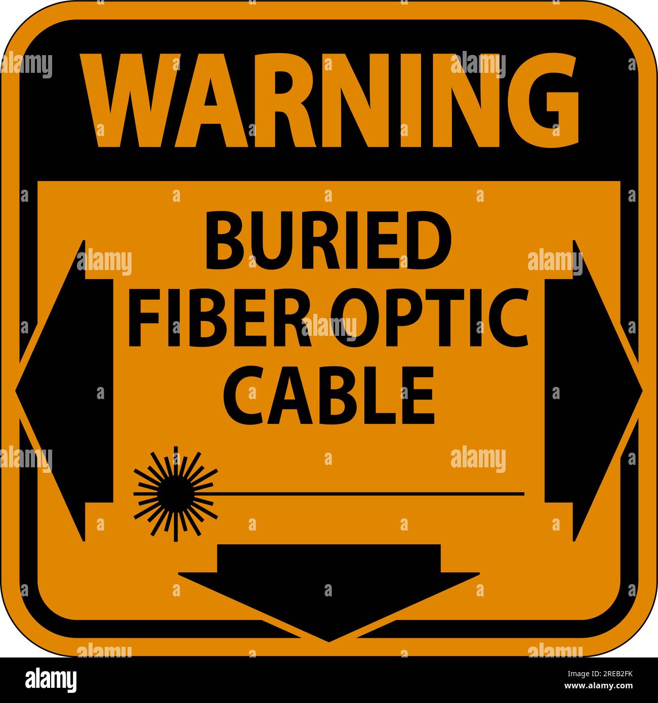 Warning Sign, Buried Fiber Optic Cable Stock Vector Image & Art - Alamy