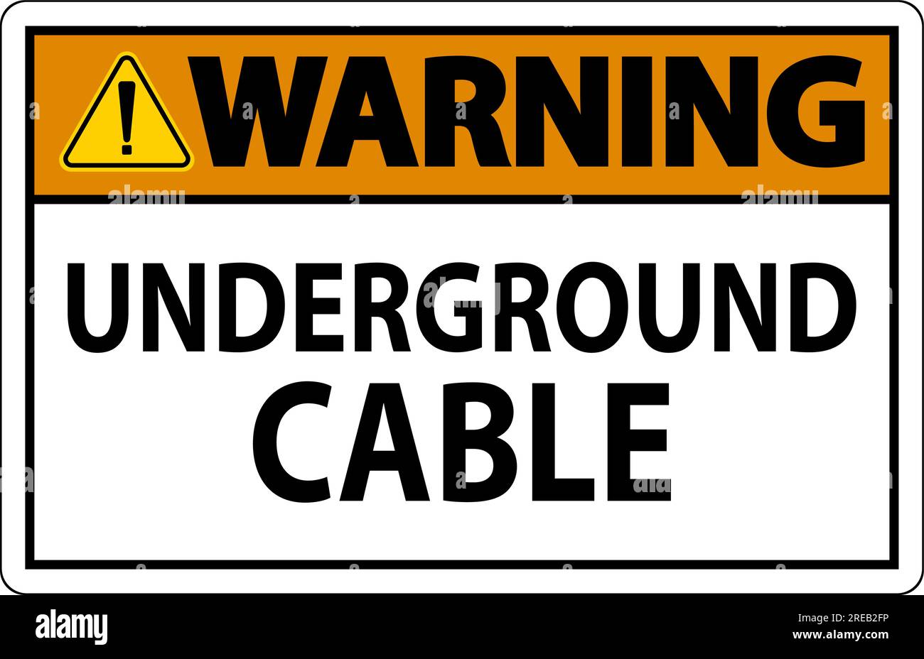 Underground cable warning sign Stock Vector Images - Alamy