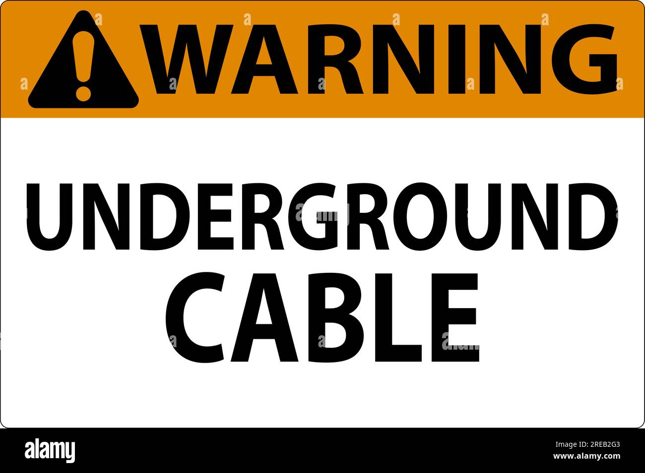 Warning Sign, Underground Cable Stock Vector Image & Art - Alamy