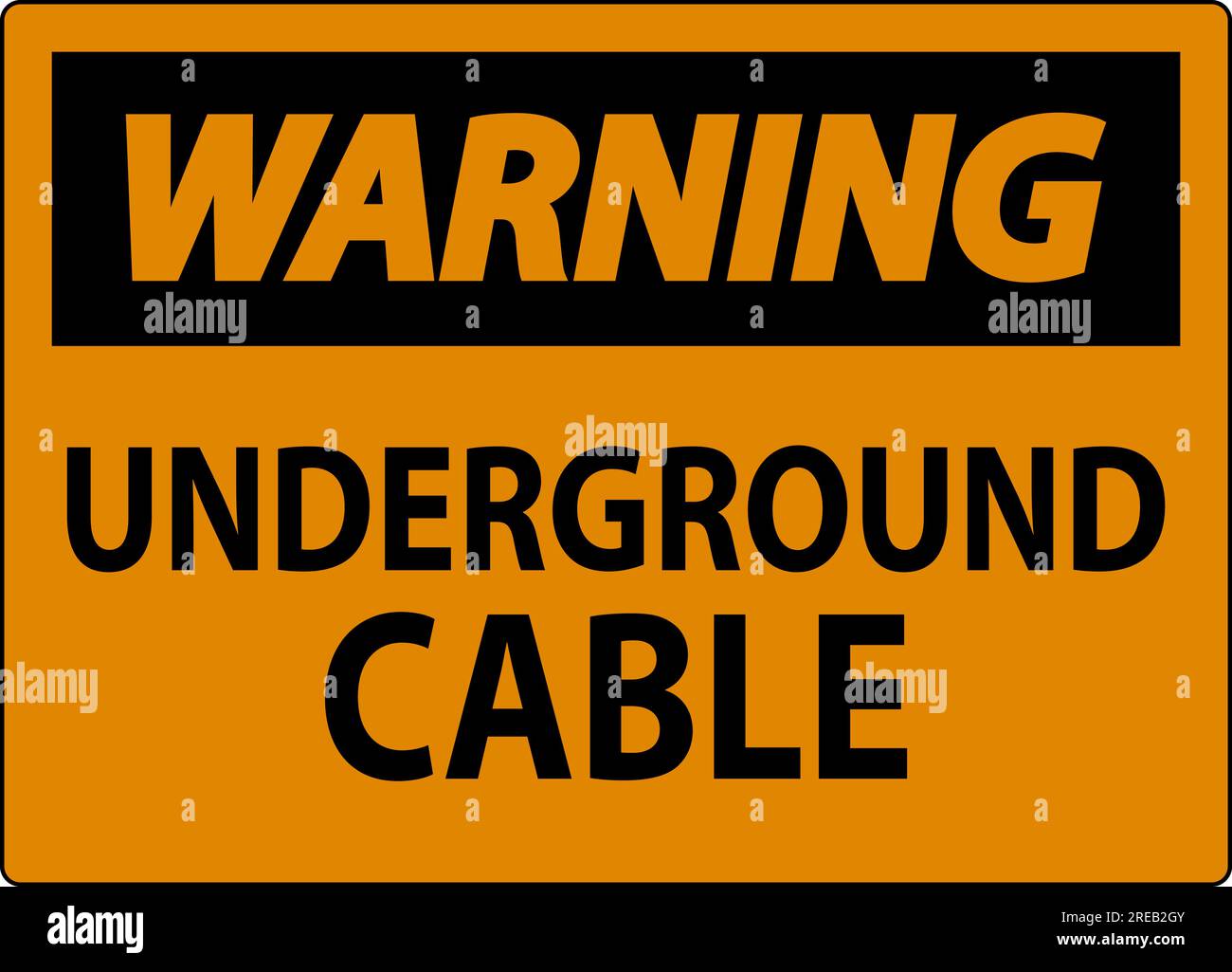 Warning Sign, Underground Cable Stock Vector Image & Art - Alamy