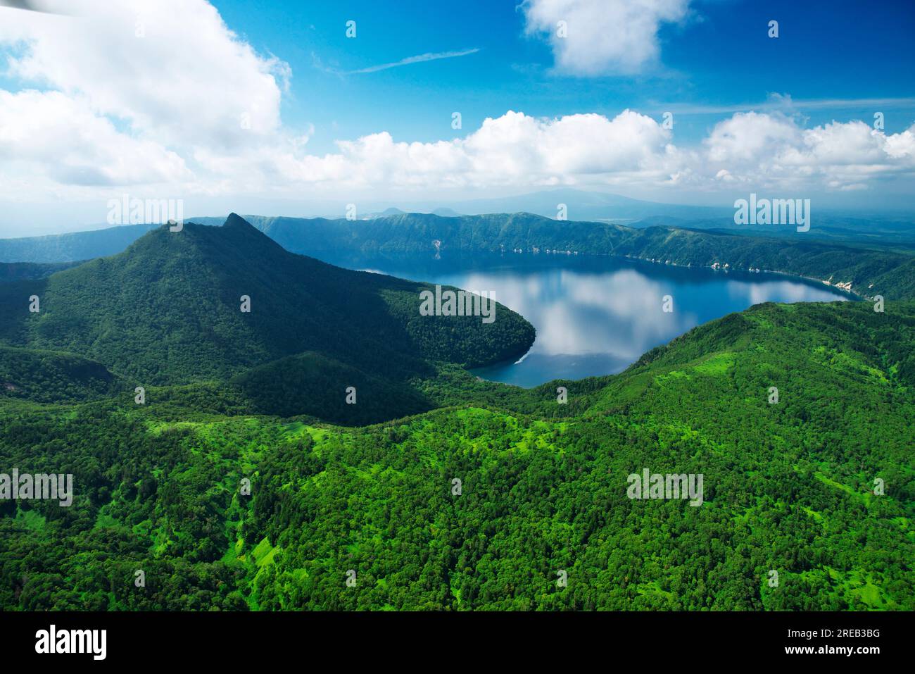 Lake Mashu and Mount Mashu Stock Photo - Alamy