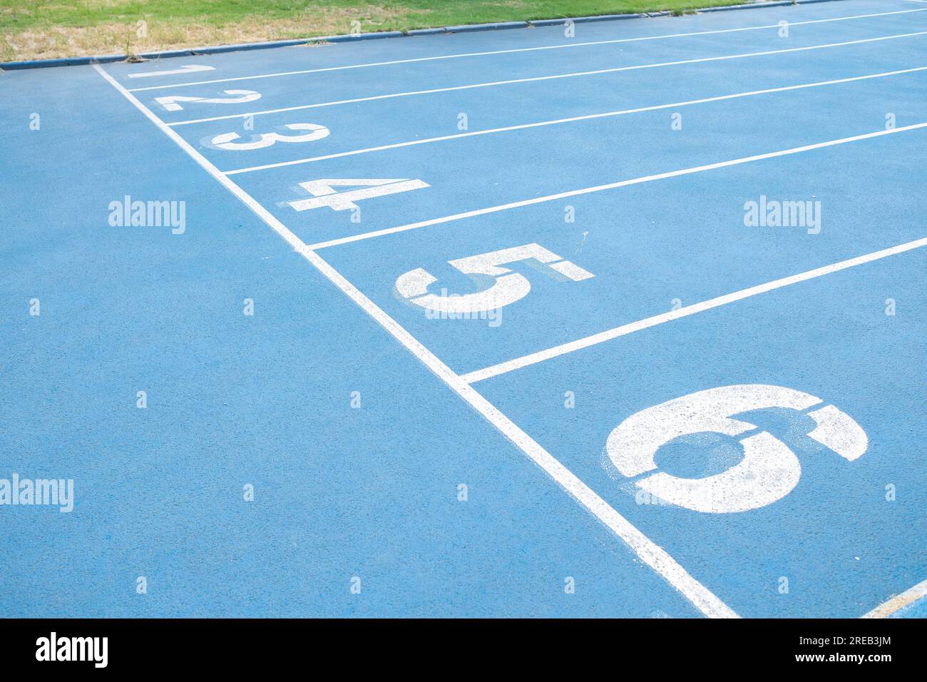 starting point of rubber runway horizontal composition Stock Photo - Alamy