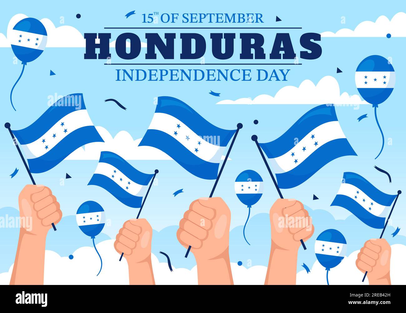Happy Honduras Independence Day Vector Illustration on September 15 ...