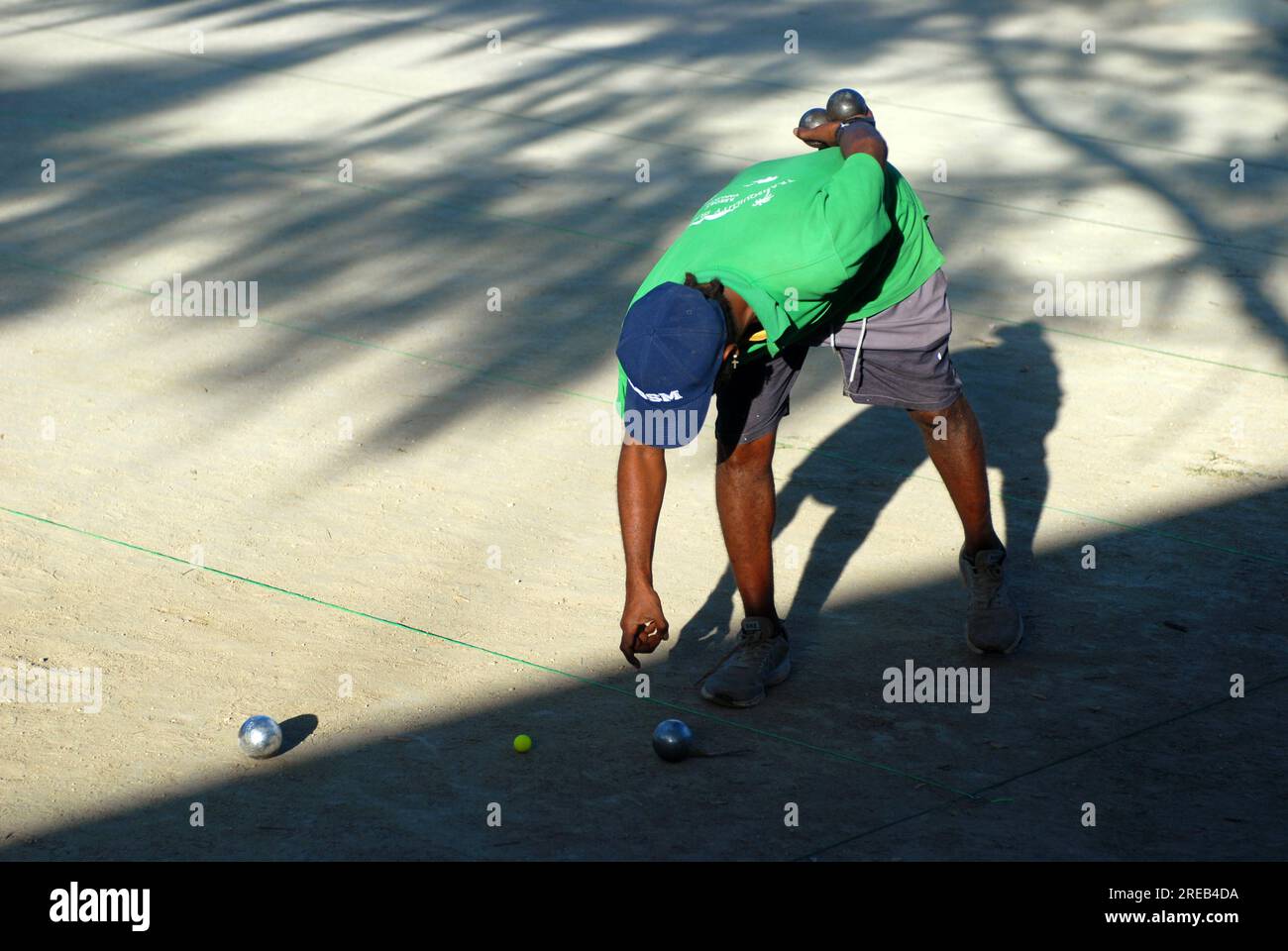 The game of boule being played in Vanuatu Oceania Stock Photo - Alamy