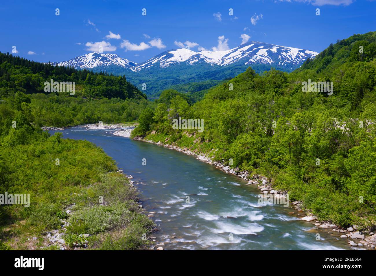 Mt. Tsuki and Sagae River Stock Photo - Alamy