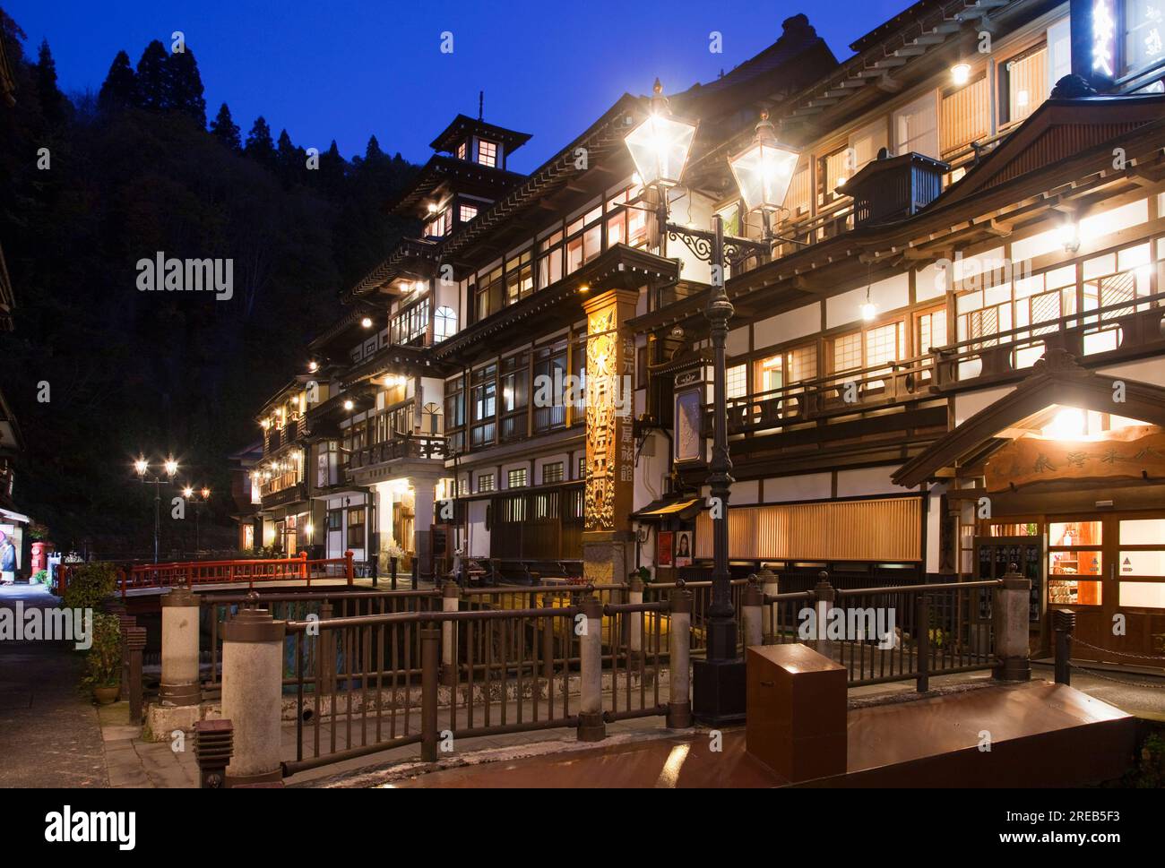 Ginzan Hot Spring Stock Photo - Alamy
